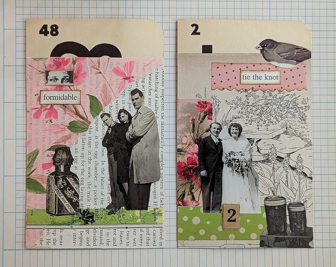 Original Collage Art, Tag, Collage, Flashcards, Cut and Paste, Small ...