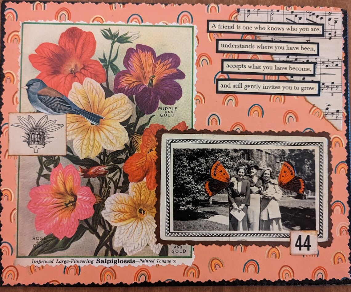 Original Collage Art, Collage on Canvas, One of a Kind, Cut and Paste ...