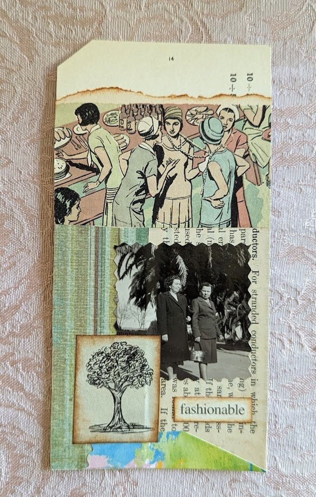 Original Collage Art, Flash Card, Collage Tag, Small Artwork - Etsy