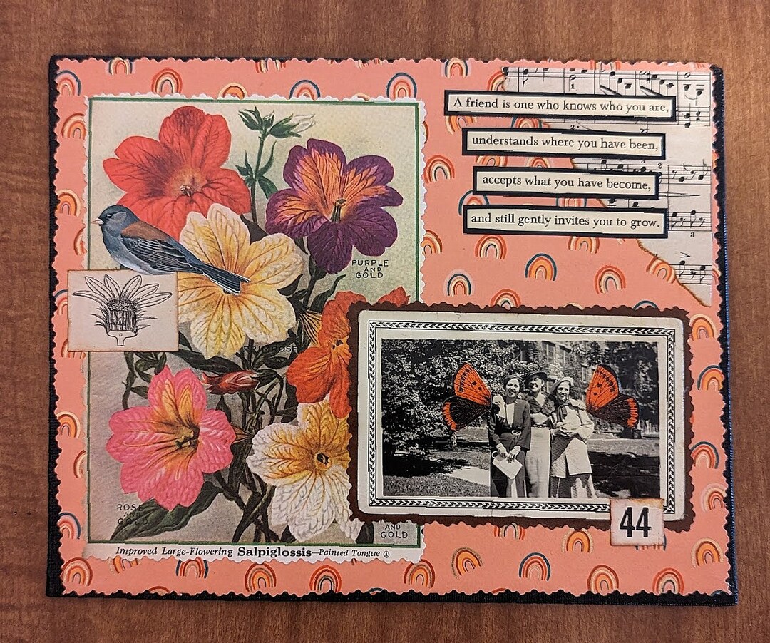 Original Collage Art, Collage on Canvas, One of a Kind, Cut and Paste ...