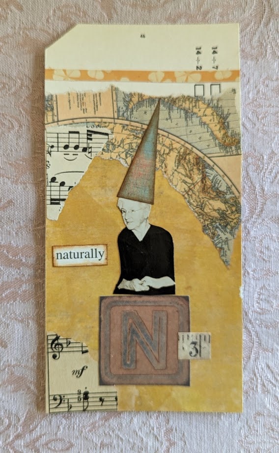 Original Collage Art Flash Card Collage Tag Small Artwork - Etsy