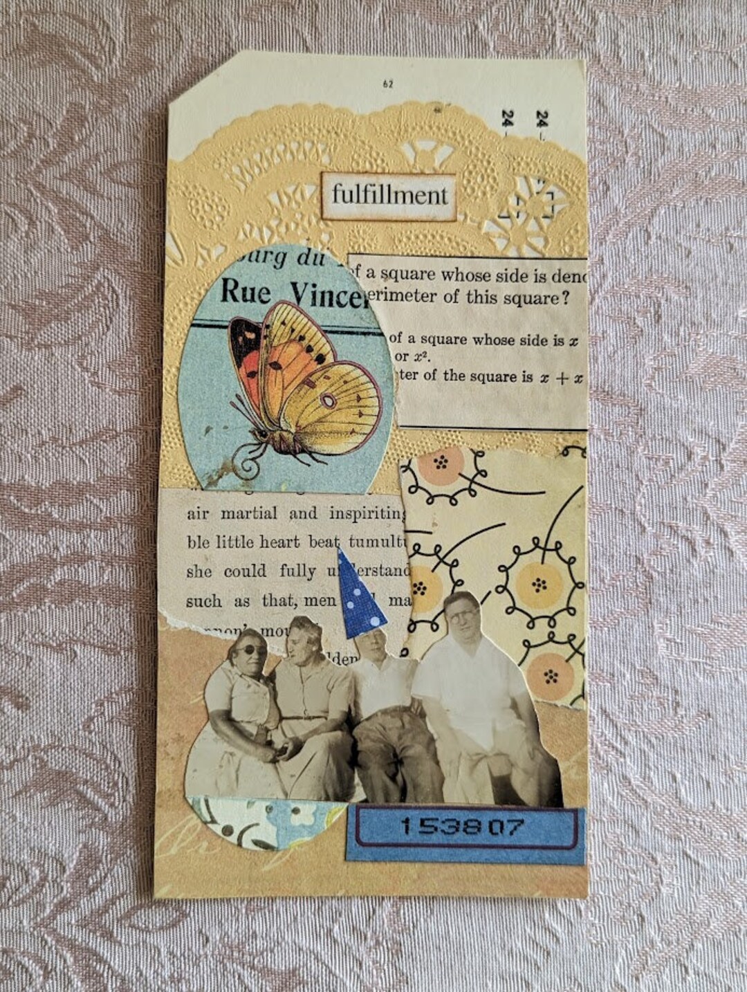 Original Collage Art Flash Card Collage Tag Small Artwork - Etsy