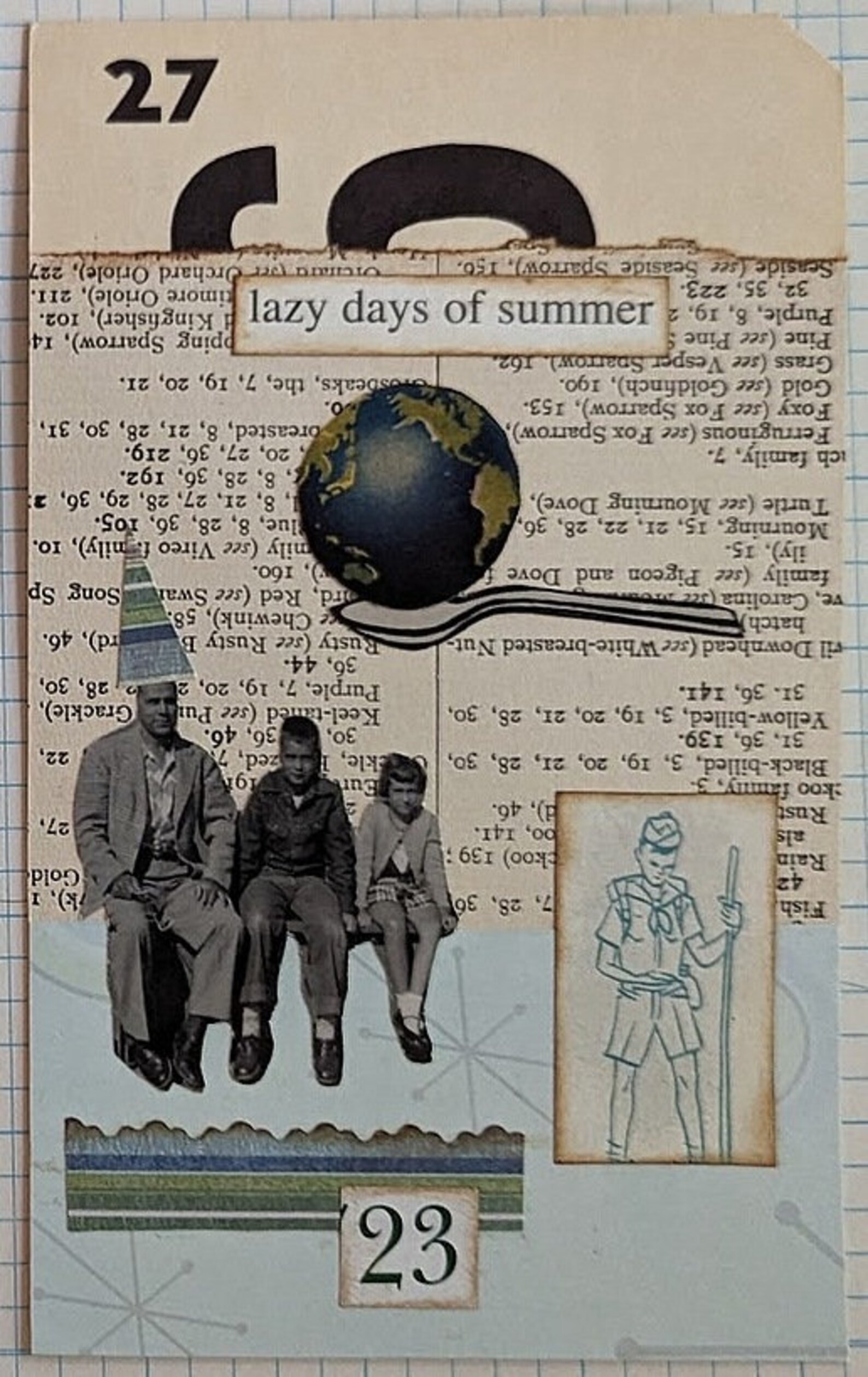 Original Collage Art Flash Cards Tag Collage Cut and - Etsy