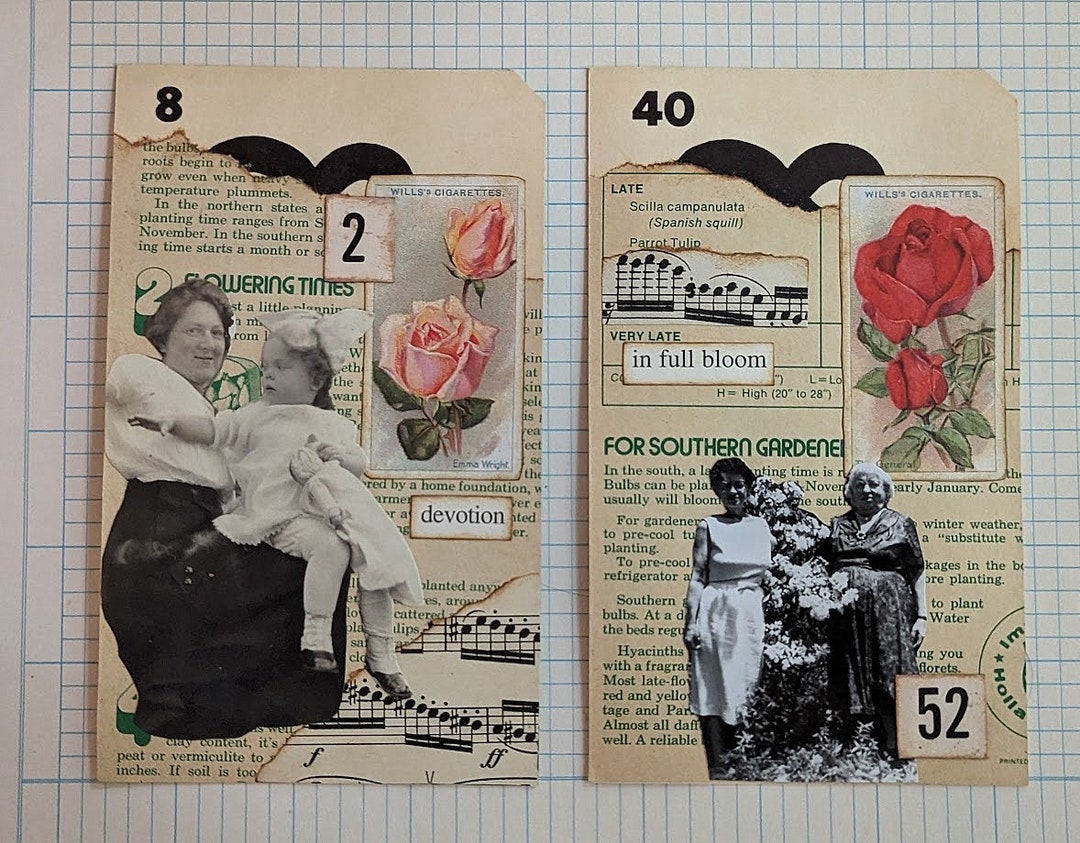 Original Collage Art, Tag, Collage, Flashcards, Cut and Paste, Small ...