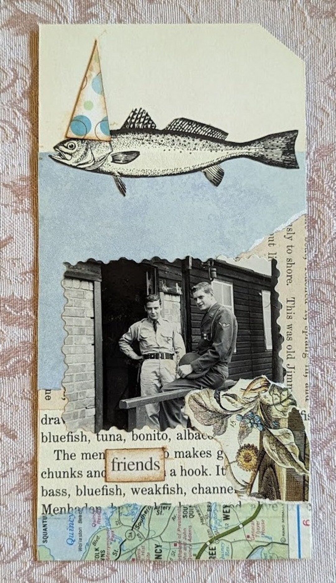 Original Collage Art, Flash Card, Tag, Collage, One of a Kind, Cut and ...