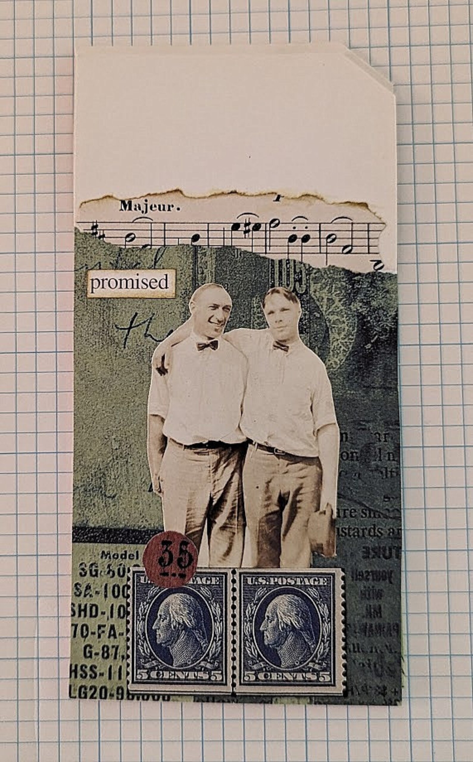 Original Collage Art, Flash Card, Collage Art, Tag, Cut and Paste ...