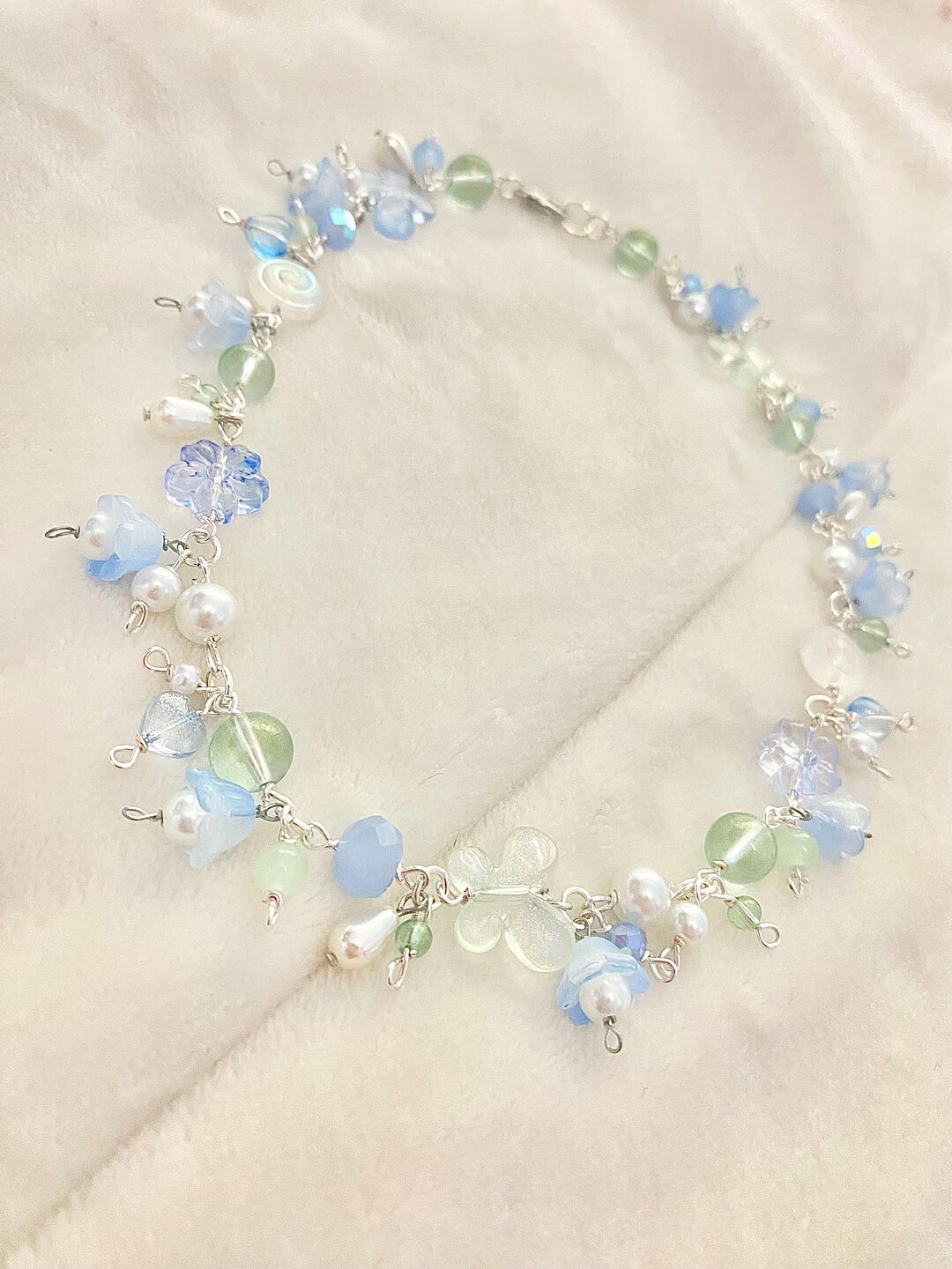 Blue Water Fairy Necklace Cottagecore, Fairycore, Dreamy Aesthetic - Etsy