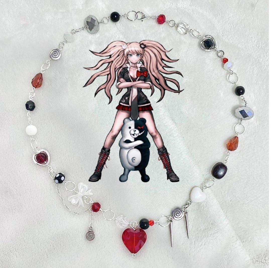 Junko Enoshima Inspired Necklace Dark Goth, Y2k Aesthetic - Etsy