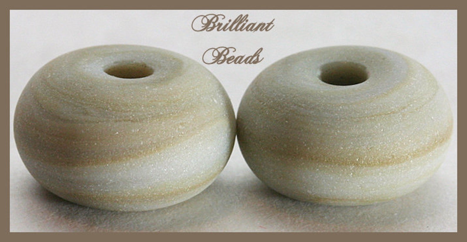 Grey Quartz..."sea Glass" Spacer Bead Pair...handmade Lampwork Beads ...
