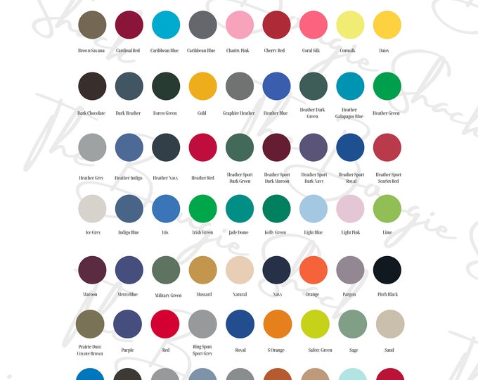 Gildan Hex Code, Color Chart, Gildan Color Chart 5000, Gildan 64000 ...
