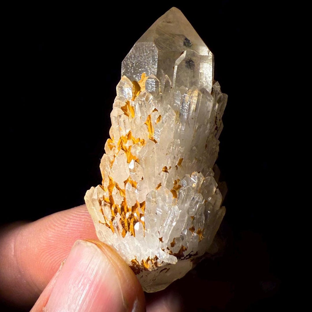 Golden Pineapple Quartz Cluster, Rare Yellow Limonite Candle Quartz ...
