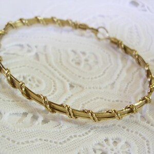 Gold Wire Bracelet - 14kt Gold Filled Wirewrapped Bangle - Stackable ...