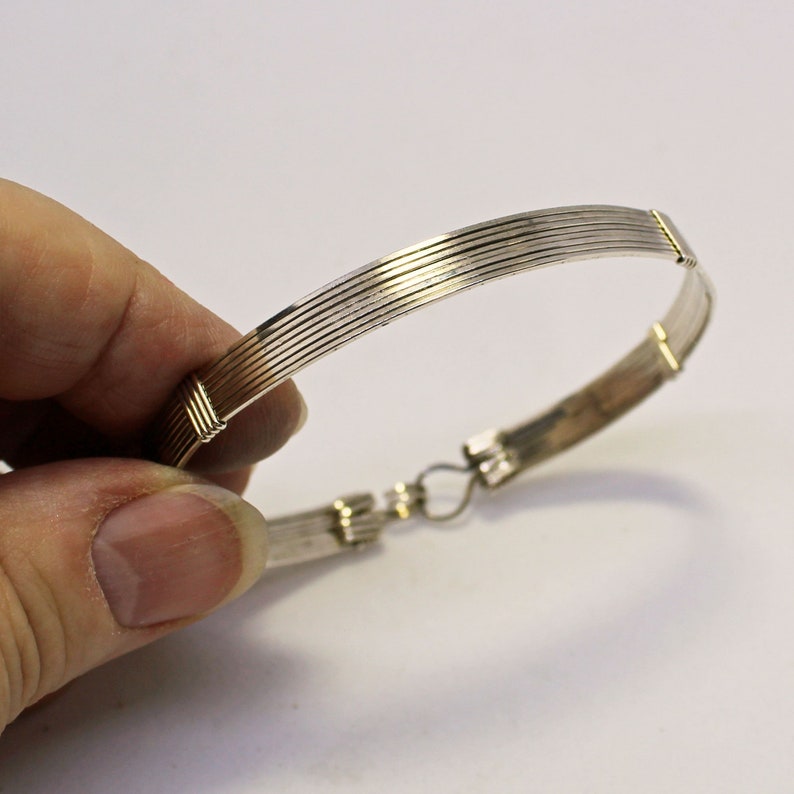 Silver Wire Bracelet - Wirewrapped Bangle - Simple Sterling Silver Wire ...