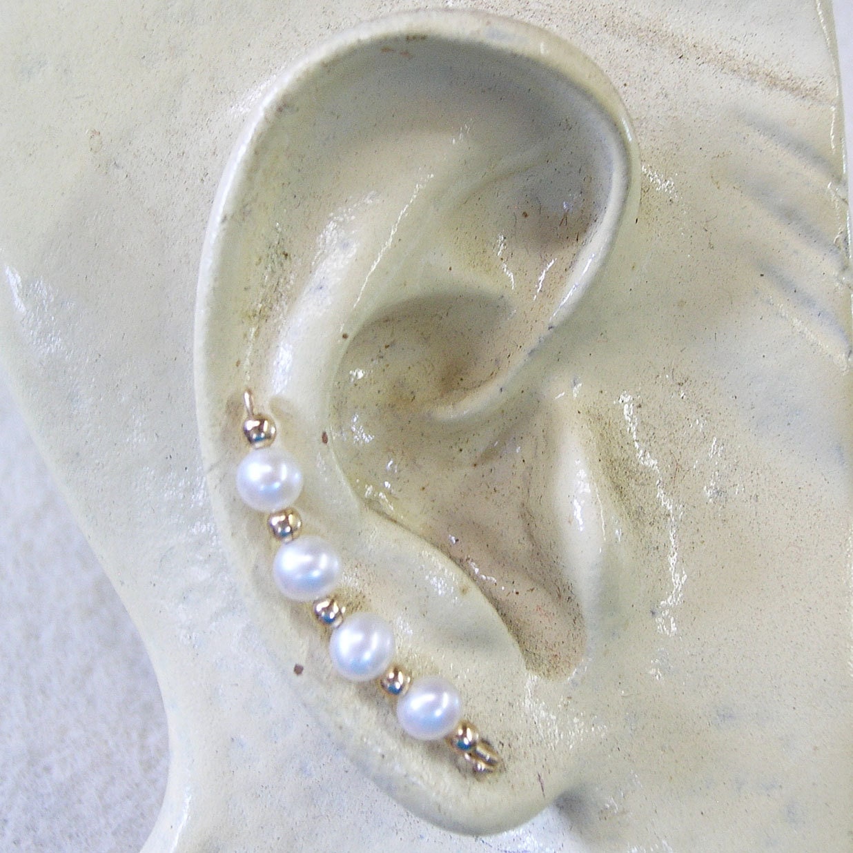 Pearl Ear Sweeps Simple Elegance 4-bead Pearl Earrings - Etsy