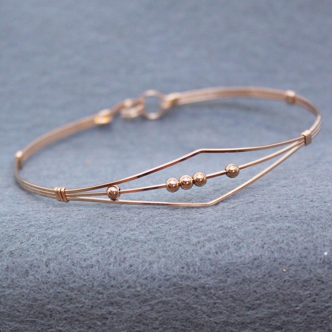 Fidget Bracelet - Dainty 14kt Rose Gold Filled Wirewrapped Bracelet ...
