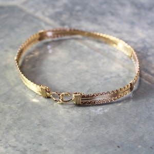 Gold Wire Bracelet - Sassy 14kt Gold Filled Wirewrapped Bangle - X ...