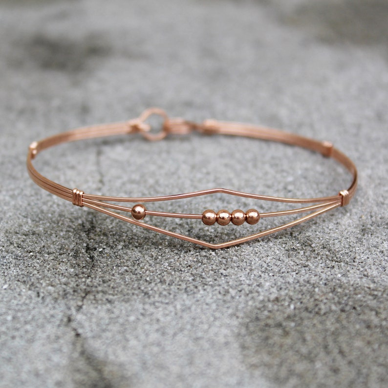 Fidget Bracelet - Dainty 14kt Rose Gold Filled Wirewrapped Bracelet ...