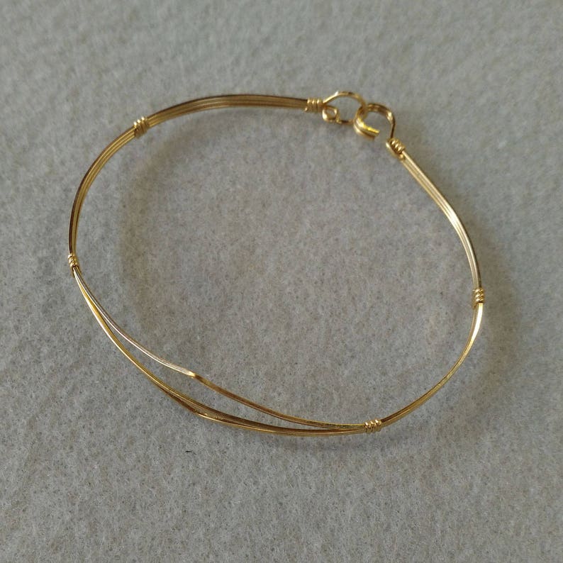 Gold Wire Bracelet Gold Bangle Delicate Design Gold | Etsy