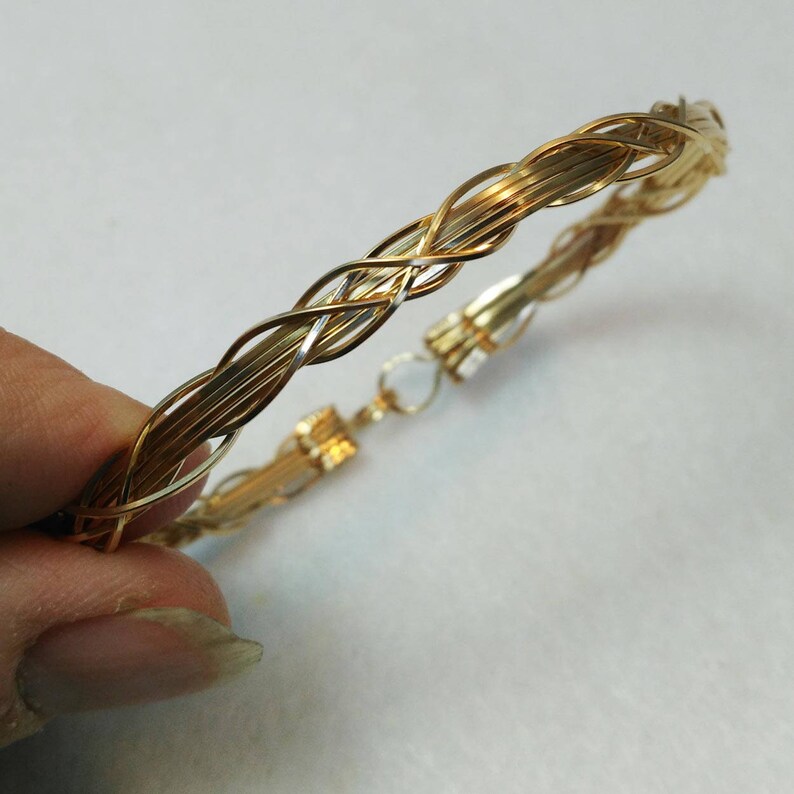 Wire Bracelet - Unique Medium Grapevine Style Gold Wirewrapped Bracelet ...