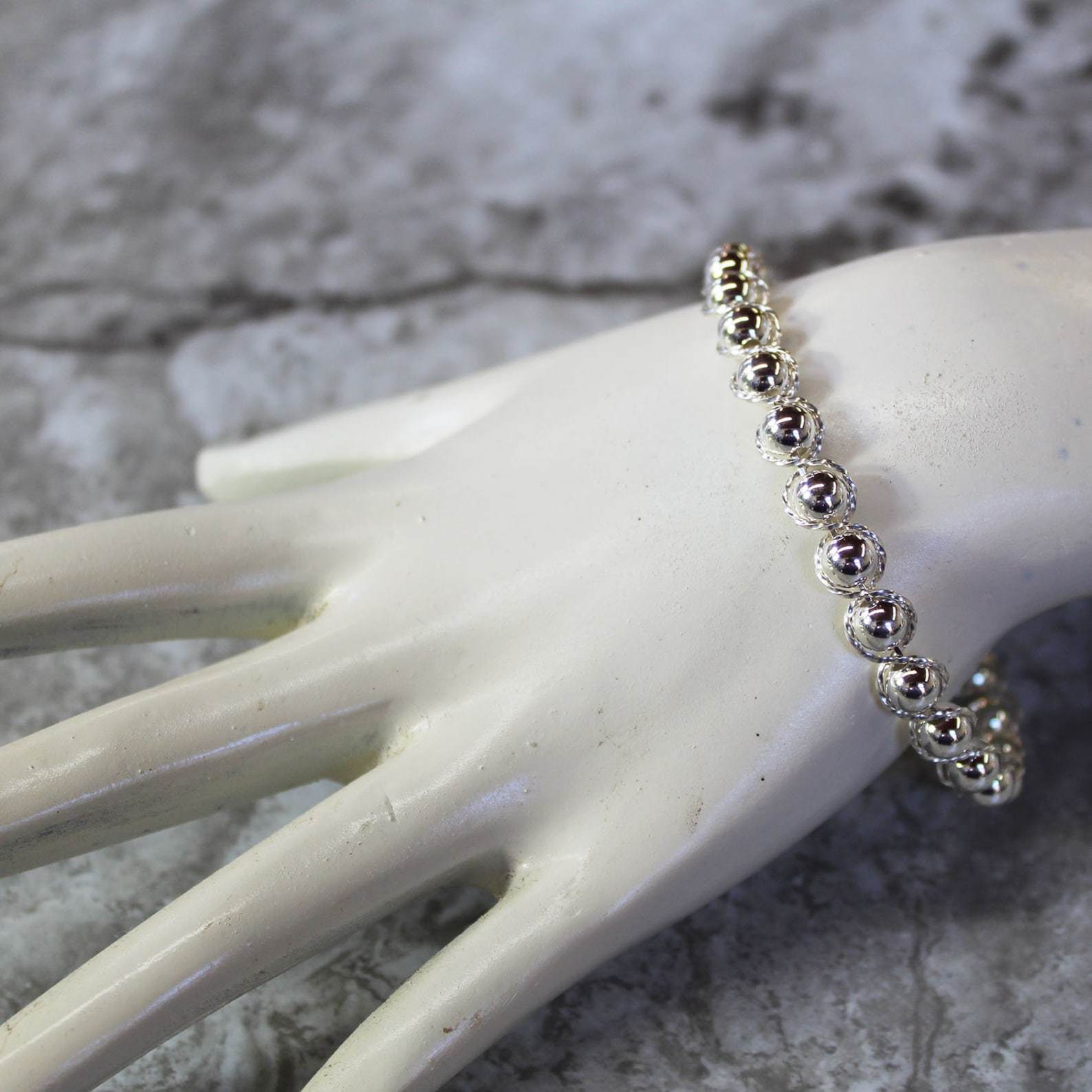 Silver Bead Bracelet Bright Sterling Silver Beads - Etsy