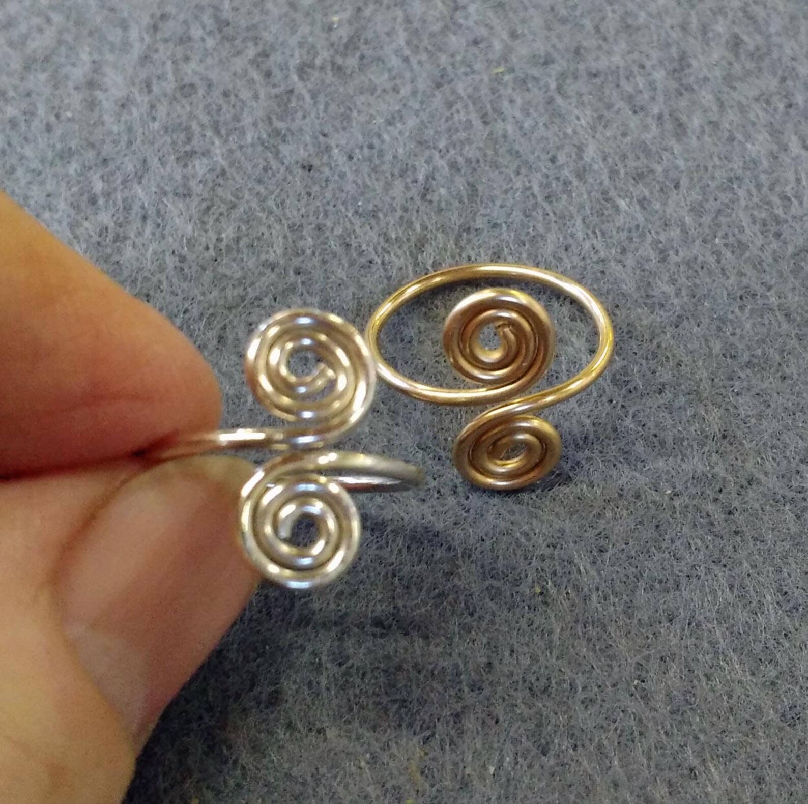 Toe Rings Adjustable Toe Rings Set of Two Swirly Gold | Etsy