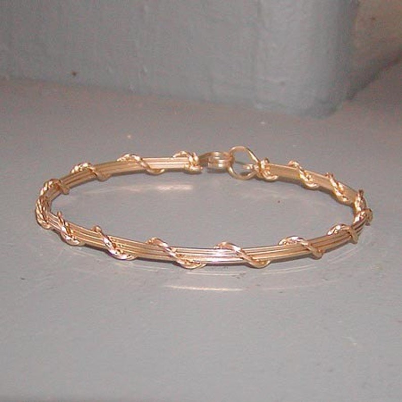 Gold Wire Bangle - Charming and Feminine 14kt Gold Filled Wirewrapped ...