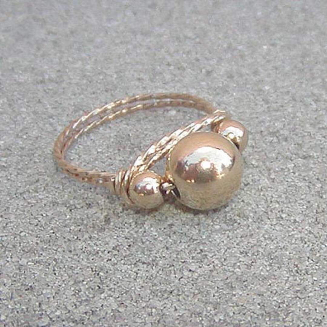 Bead Ring Twist Wire Ring Smooth Shiny 14kt Gold Filled Beads Shiny ...