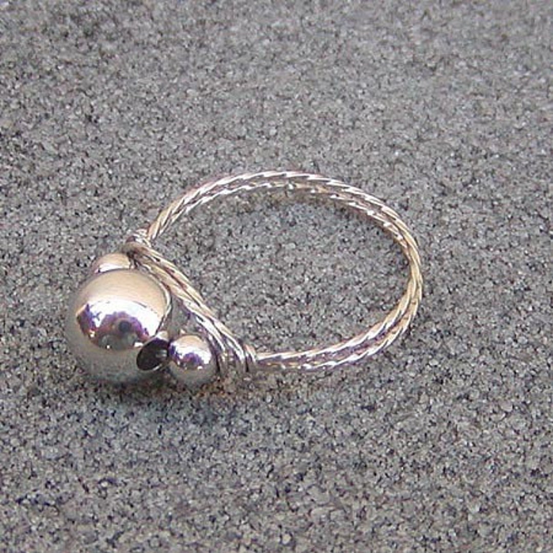 Silver Ring - Bead Ring - Wirewrapped Ring - Shiny Silver Beads ...