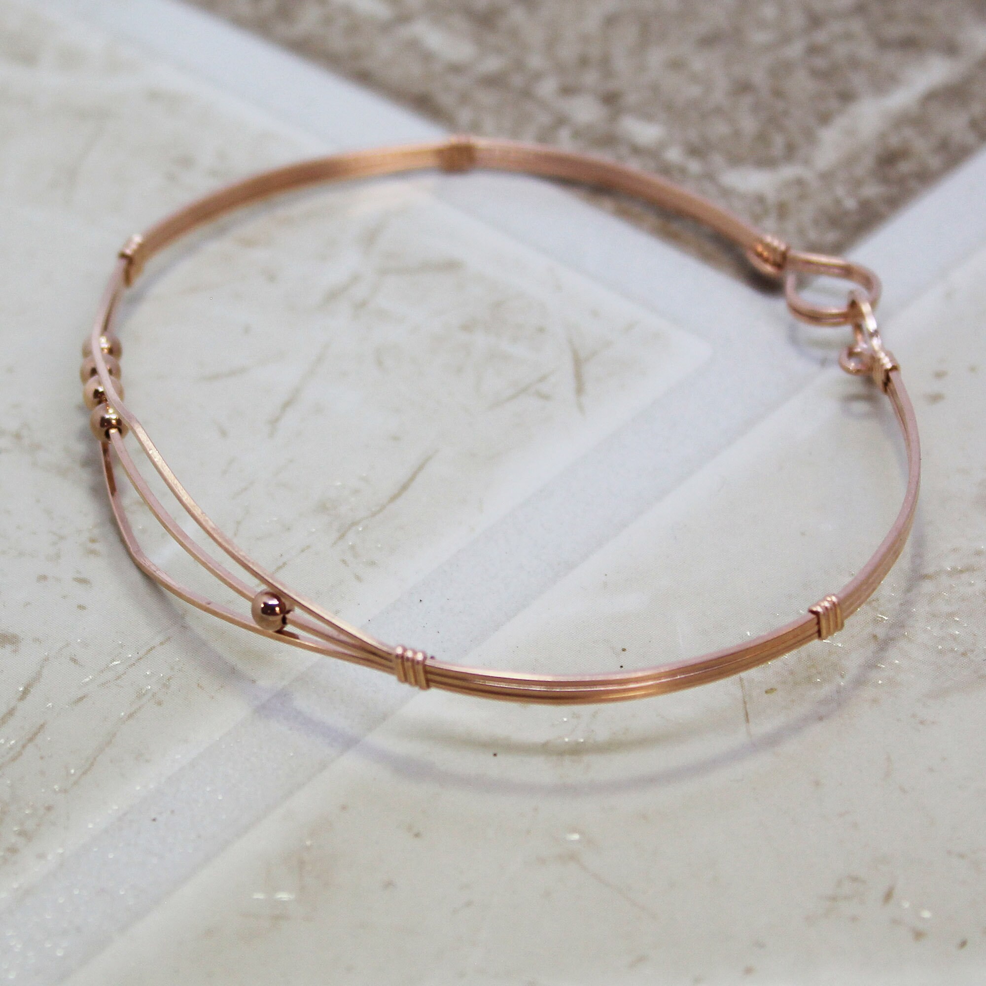 Fidget Bracelet - Dainty 14kt Rose Gold Filled Wirewrapped Bracelet ...