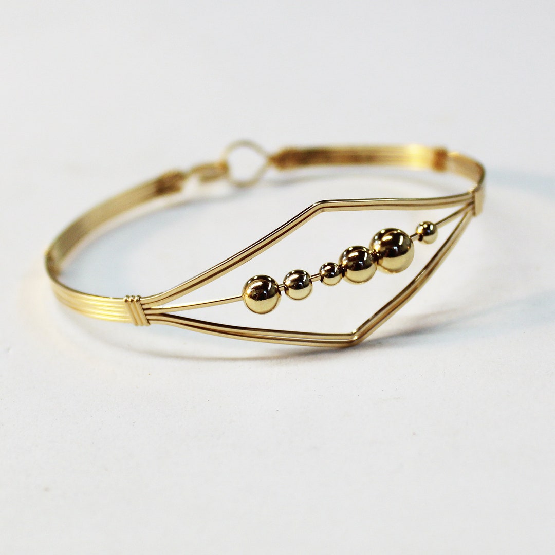 Fidget Bracelet - 14kt Gold Filled Wirewrapped Bead Bracelet - Gold ...