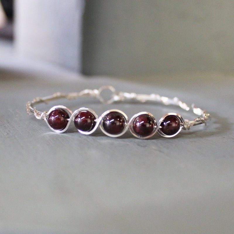 Garnet Bangle - Etsy
