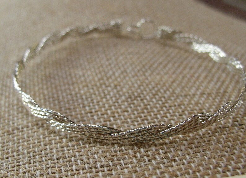 Sterling Silver Bracelet Braided Twist Wire Bangle Silver - Etsy