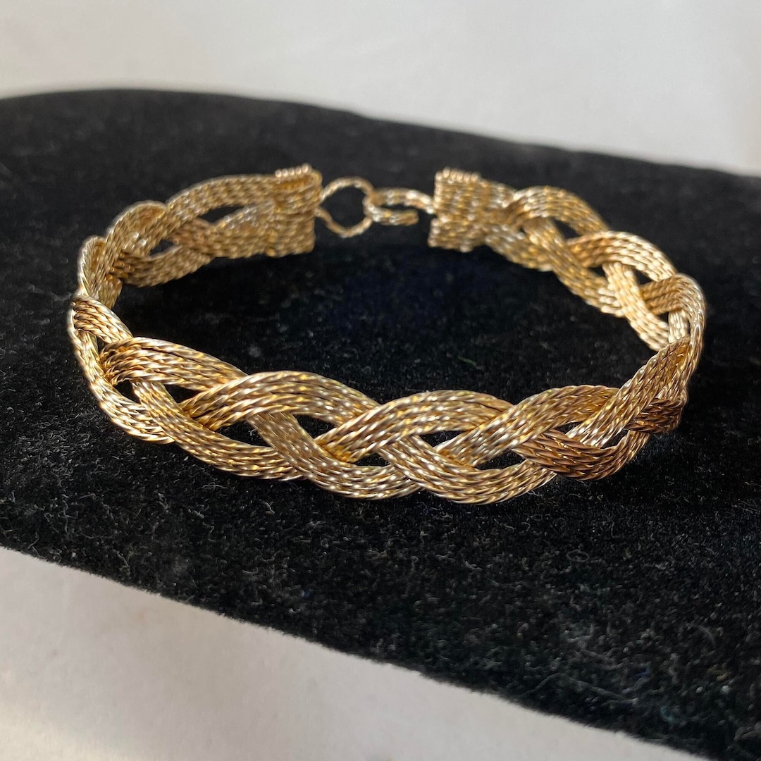 Wide Twist Wire Braided Bracelet - 12 Strand Wirewrapped Braid Bangle ...