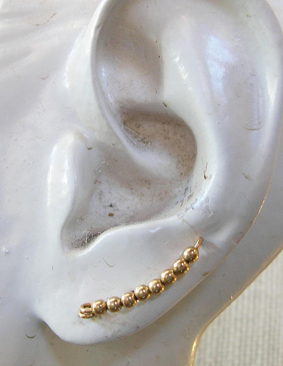 Ear Sweeps Tiny Gold Beads Ear Climbers Up the Ear Ear | Etsy