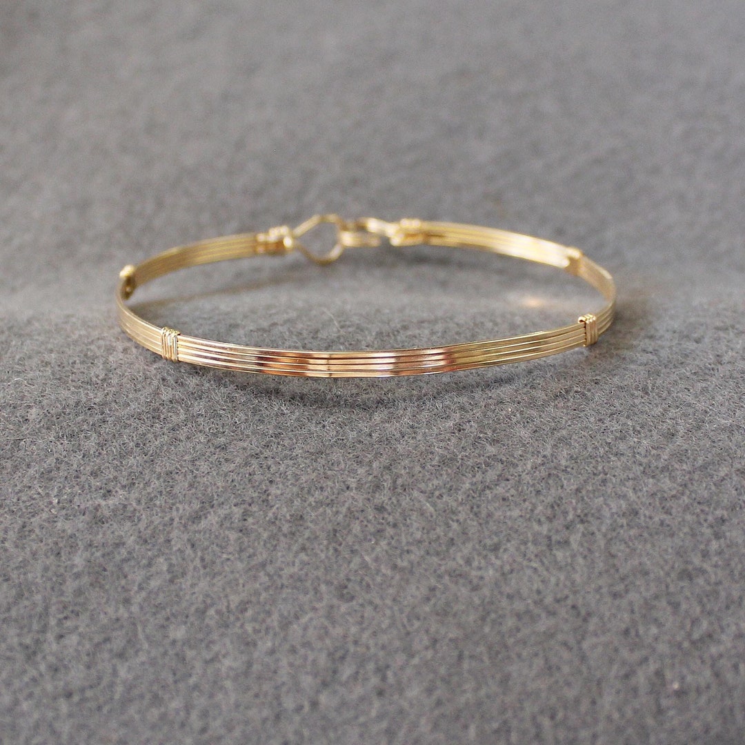 Gold Wire Bracelet - Simple 4-strand 14kt Gold Filled Wirewrapped ...