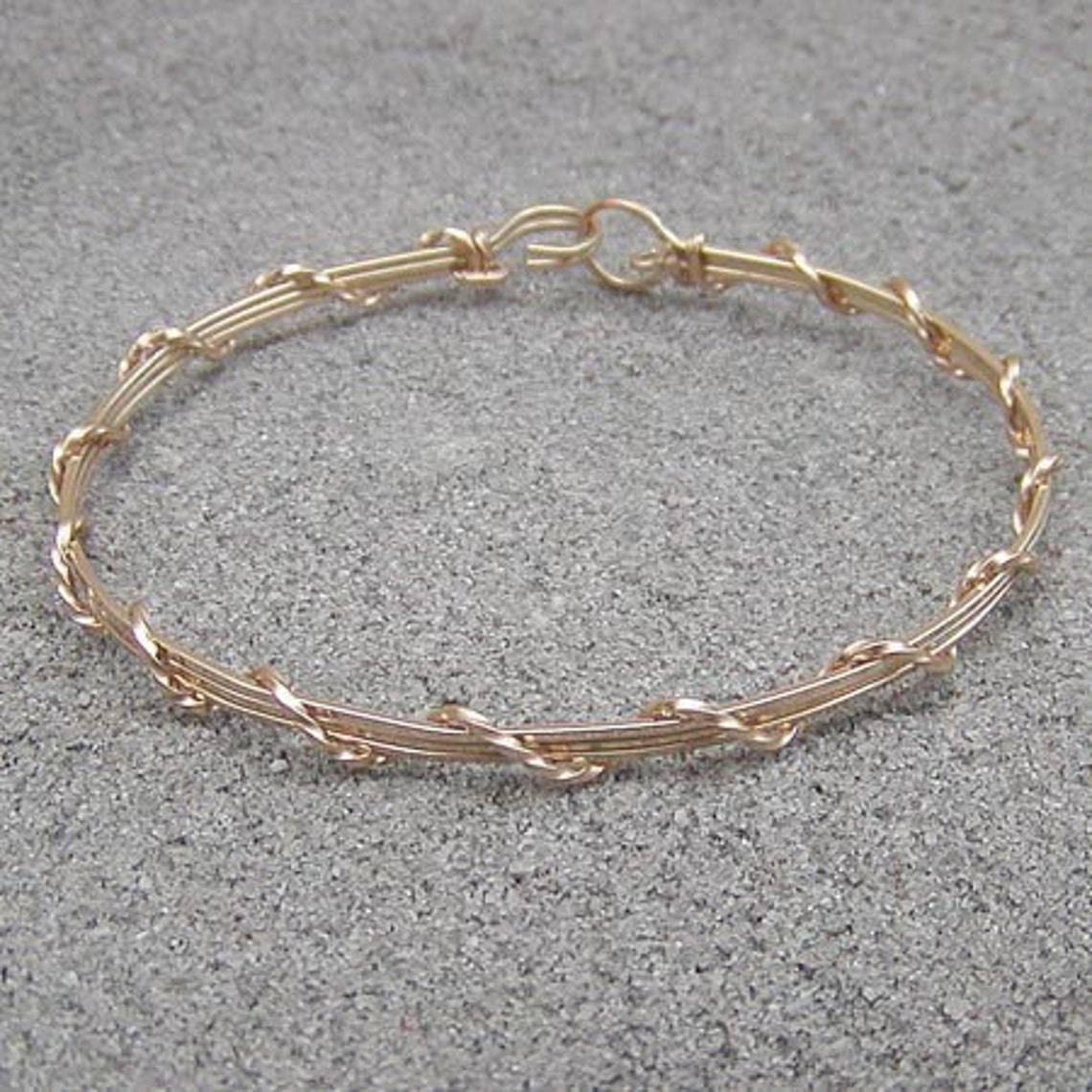 Gold Wire Bangle Charming and Feminine 14kt Gold Filled - Etsy