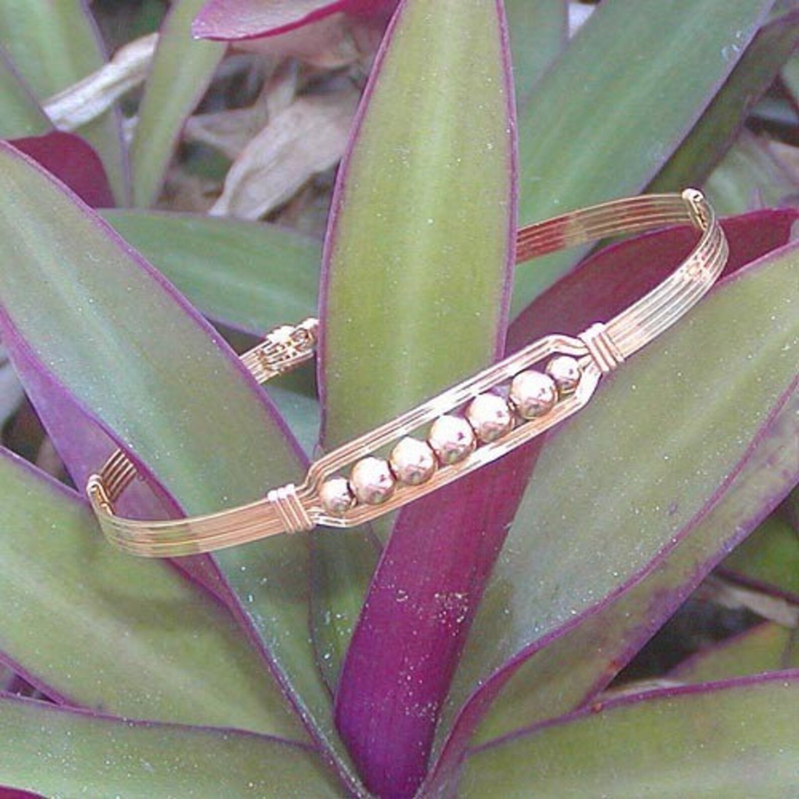 Wirewrapped Bracelet Wire Bangle Gold Wire Bracelet Five - Etsy