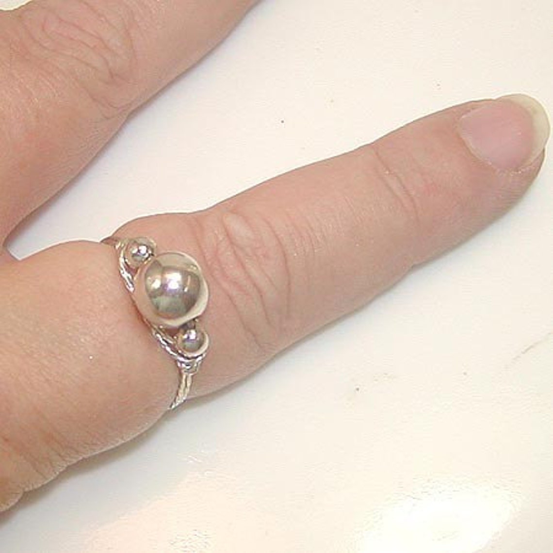 Silver Ring - Bead Ring - Wirewrapped Ring - Shiny Silver Beads ...