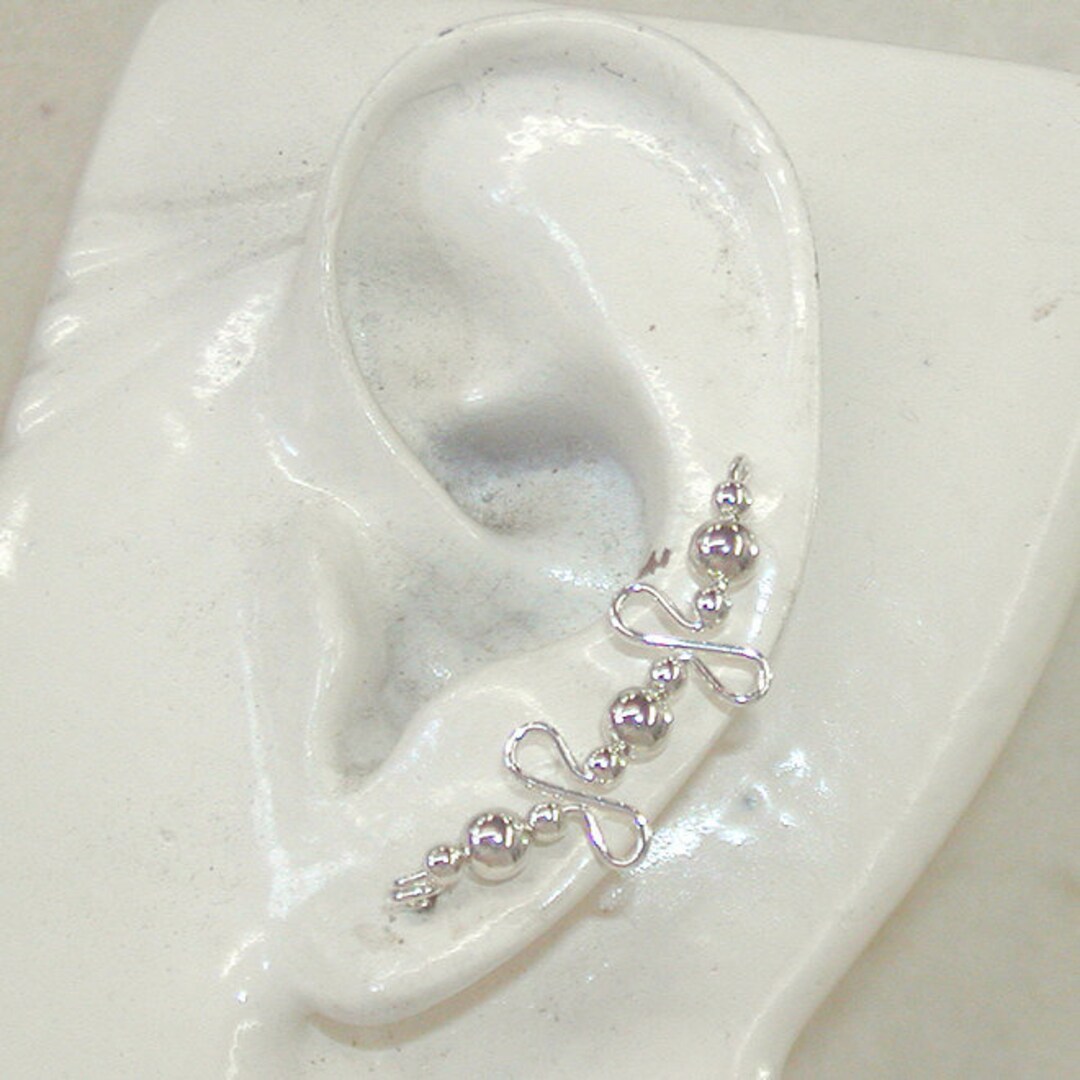 Ear Sweeps - Ear Climbers - Sterling Wiggle Design Ear Sweep Earrings ...