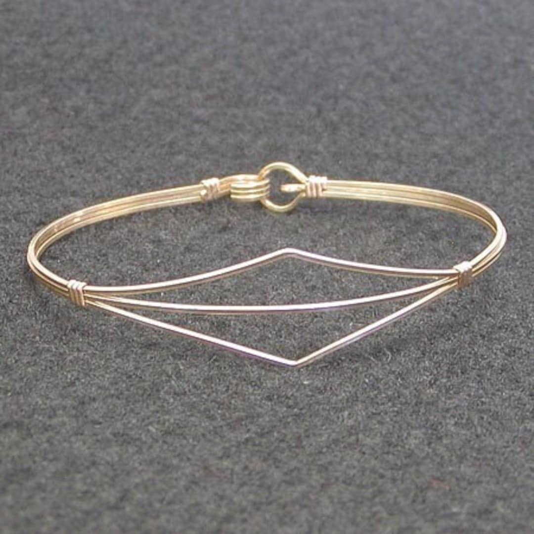 Gold Wire Bracelet Gold Bangle Delicate Design Gold Wirewrapped ...