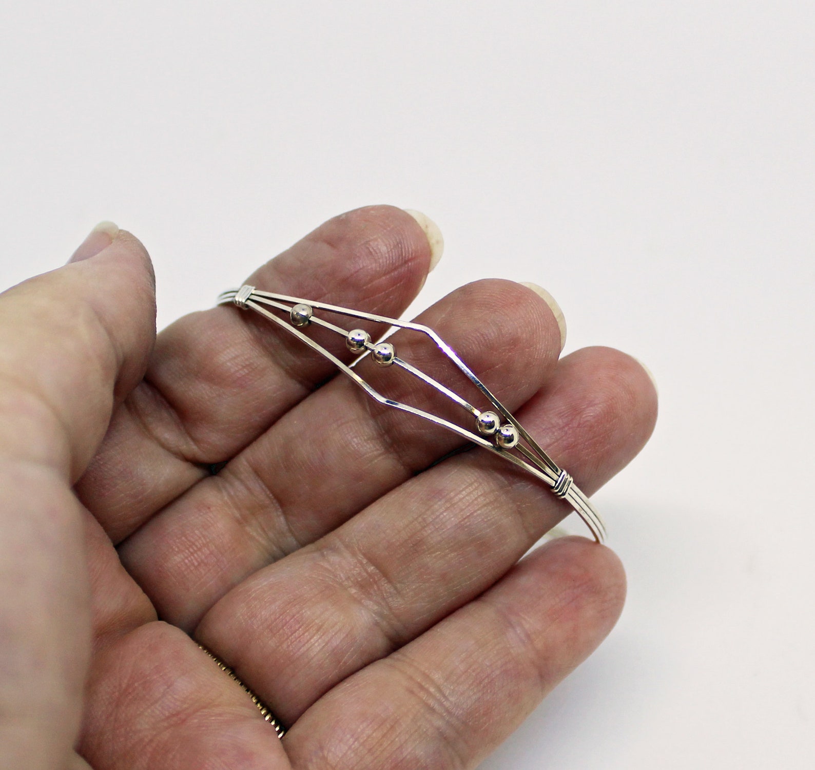 Fidget Bracelet Silver Bangle Delicate Sterling Silver | Etsy