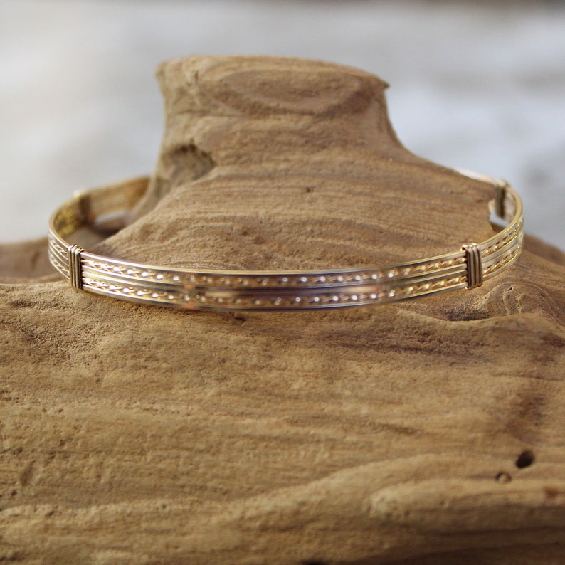 Gold Wire Bracelet - Simple 14kt Gold Filled Wirewrapped Bangle ...