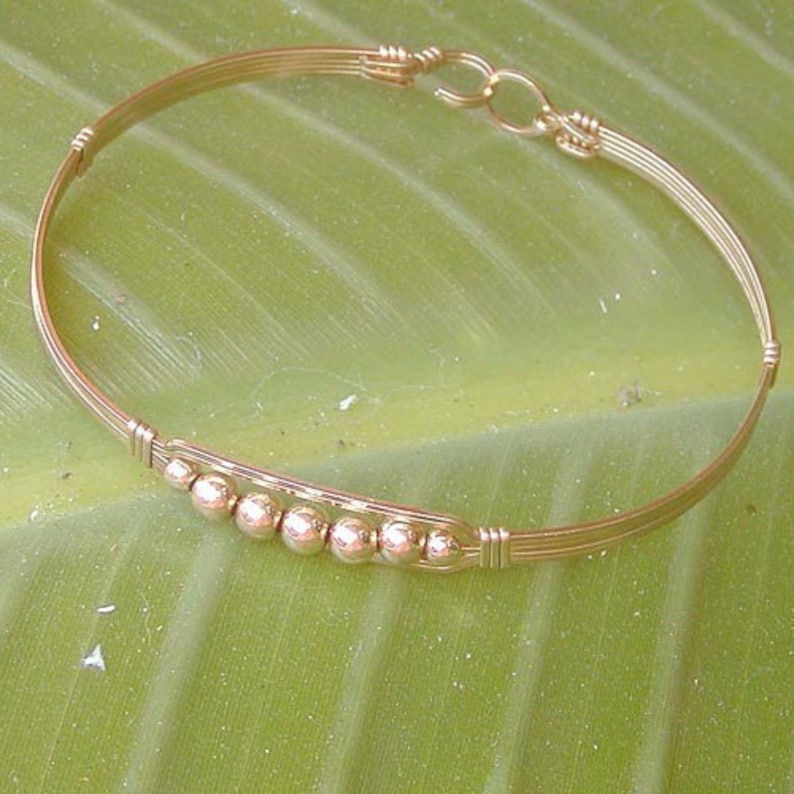 Wirewrapped Bracelet Wire Bangle Gold Wire Bracelet Five - Etsy