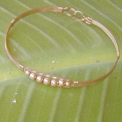 Wirewrapped Bracelet Wire Bangle Gold Wire Bracelet Five | Etsy