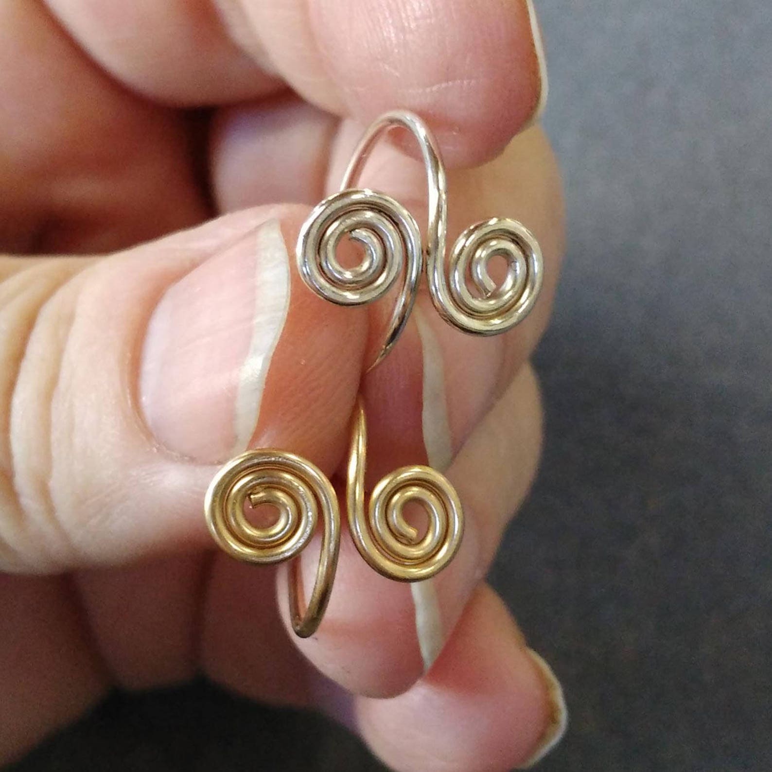 Toe Rings Adjustable Toe Rings Set of Two Swirly Gold | Etsy