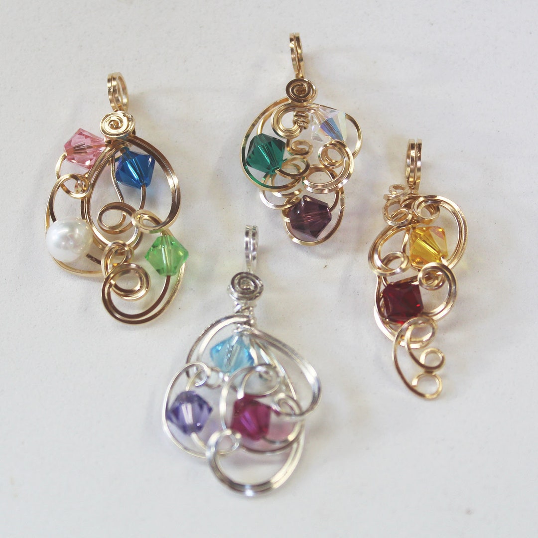 Mother's Pendant - Custom Mothers Jewelry With Birthstones - Crystal ...