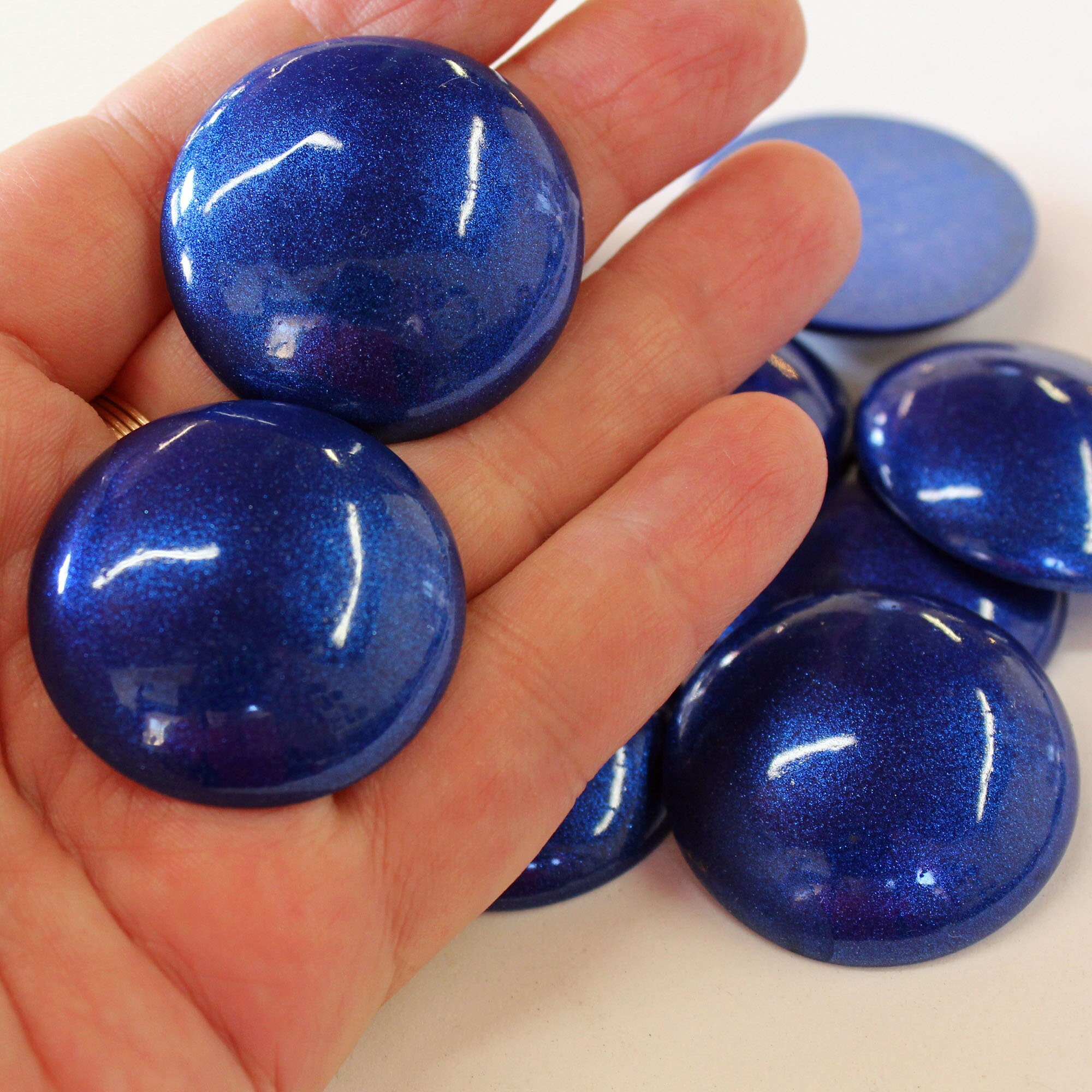 Electric Blue Acrylic Cabochons 35mm Royal Blue Cabs | Etsy