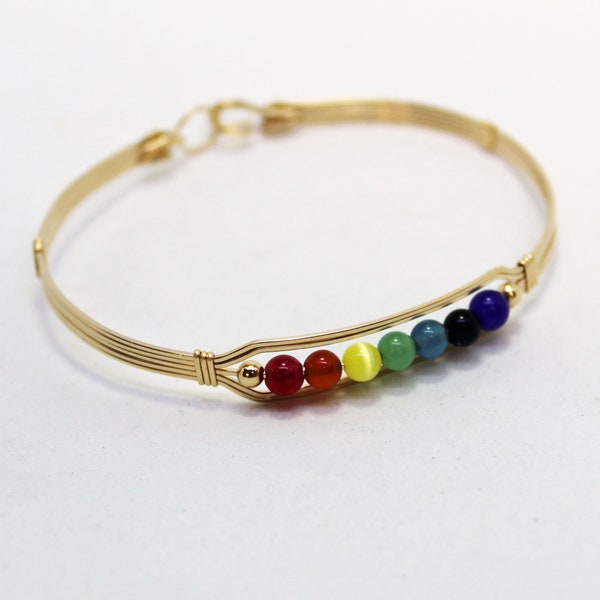 Gold Wire Bangle - Etsy