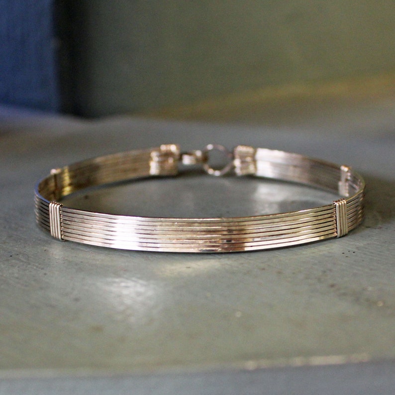 Silver Wire Bracelet - Wirewrapped Bangle - Simple Sterling Silver Wire ...