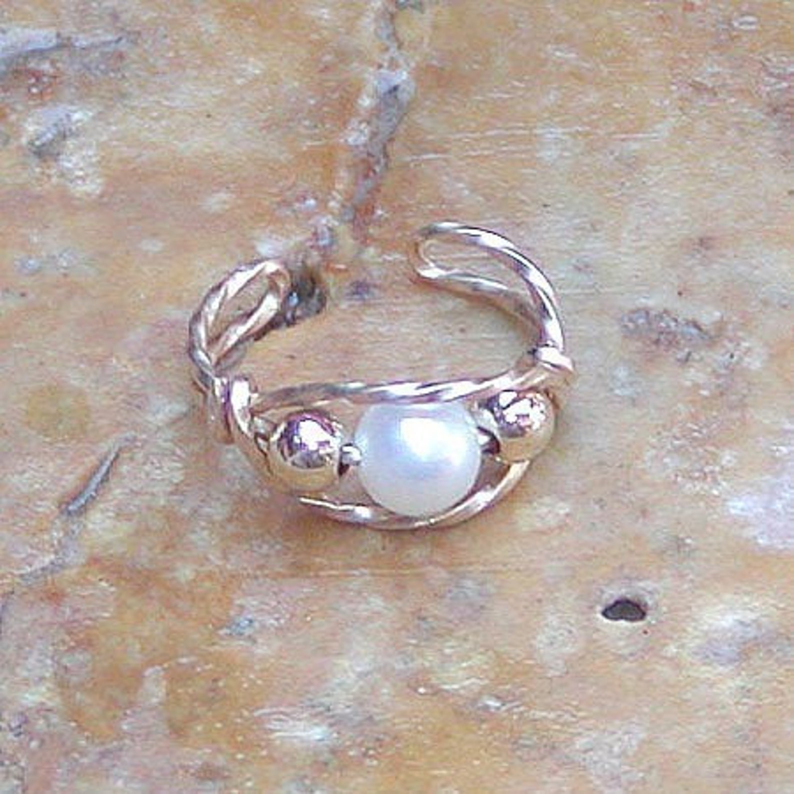 Ear Cuff - Dainty Ear Wrap Freshwater Pearl in Gold Twist Wire - Bridal ...
